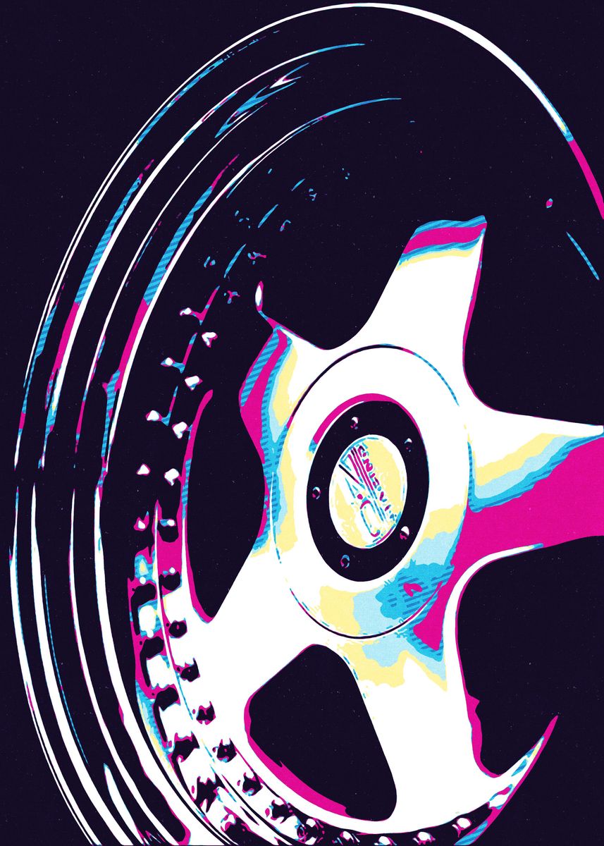 'WHEEL RACING CAR ' Poster, picture, metal print, paint by ZHAISHOKU ...