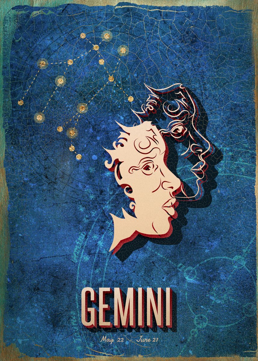 'GEMINI' Poster, picture, metal print, paint by Studio Six | Displate