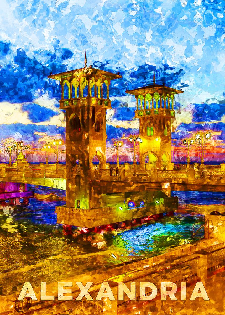 'Alexandria' Poster, picture, metal print, paint by Kunyah | Displate