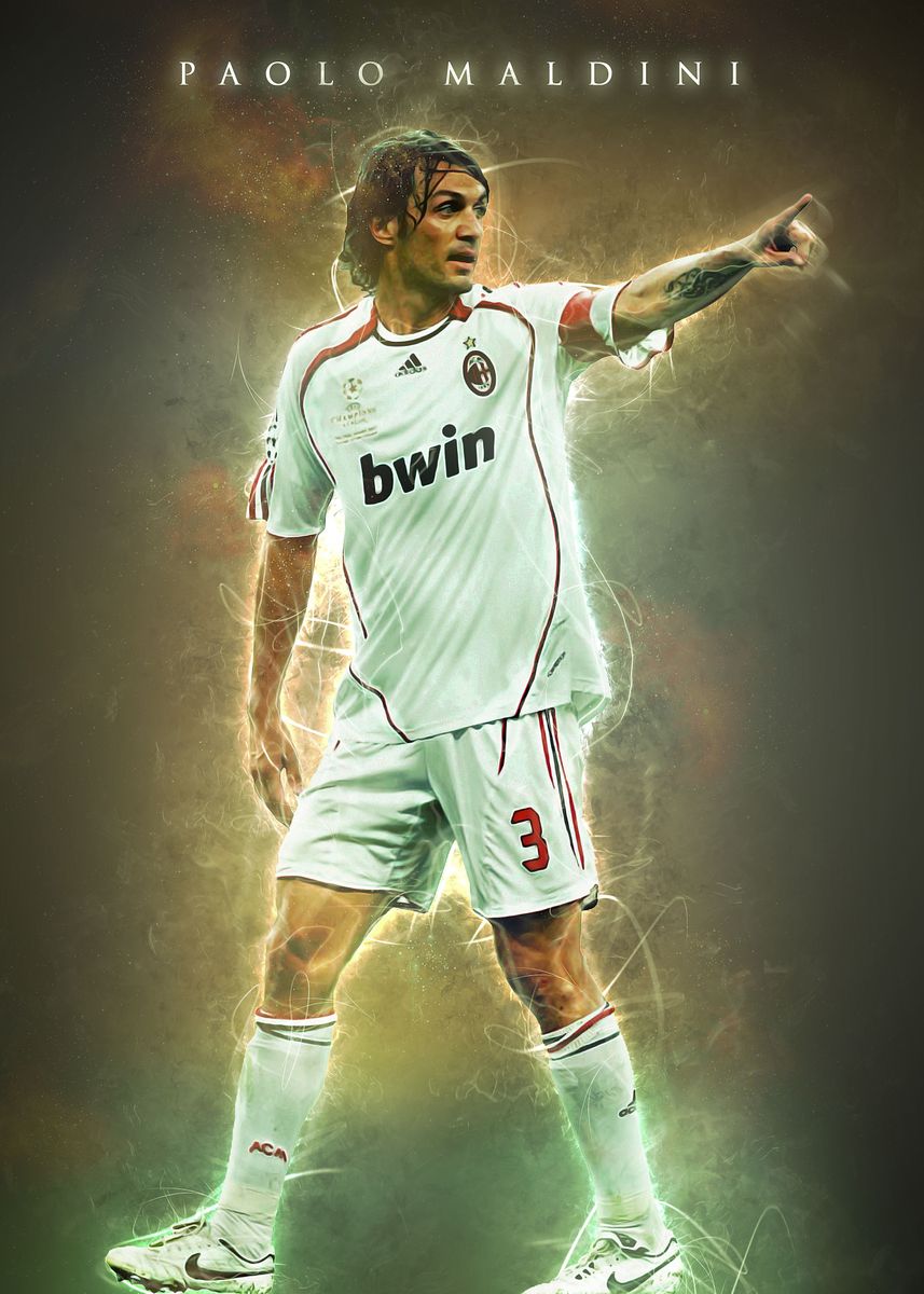 'Paolo Maldini' Poster, picture, metal print, paint by The Sulung ...