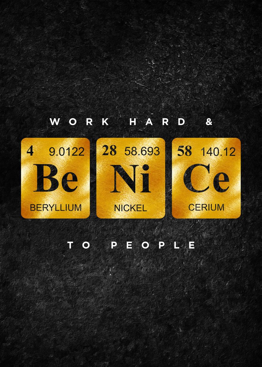 'Be Nice' Poster, picture, metal print, paint by Most Popular Cult ...