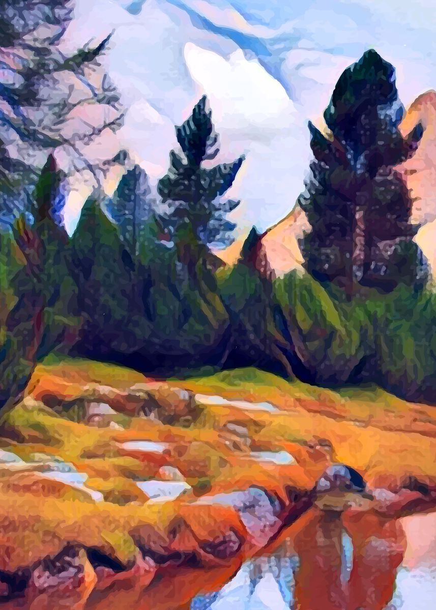 'Golden Grass' Poster, picture, metal print, paint by Rozi Art | Displate