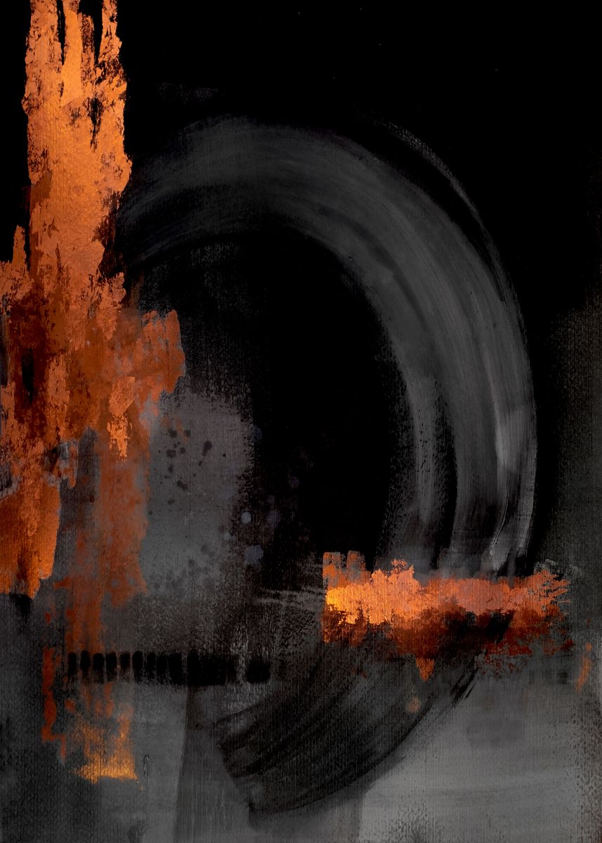 'black abstract' Poster, picture, metal print, paint by Ela Szczepaniak ...