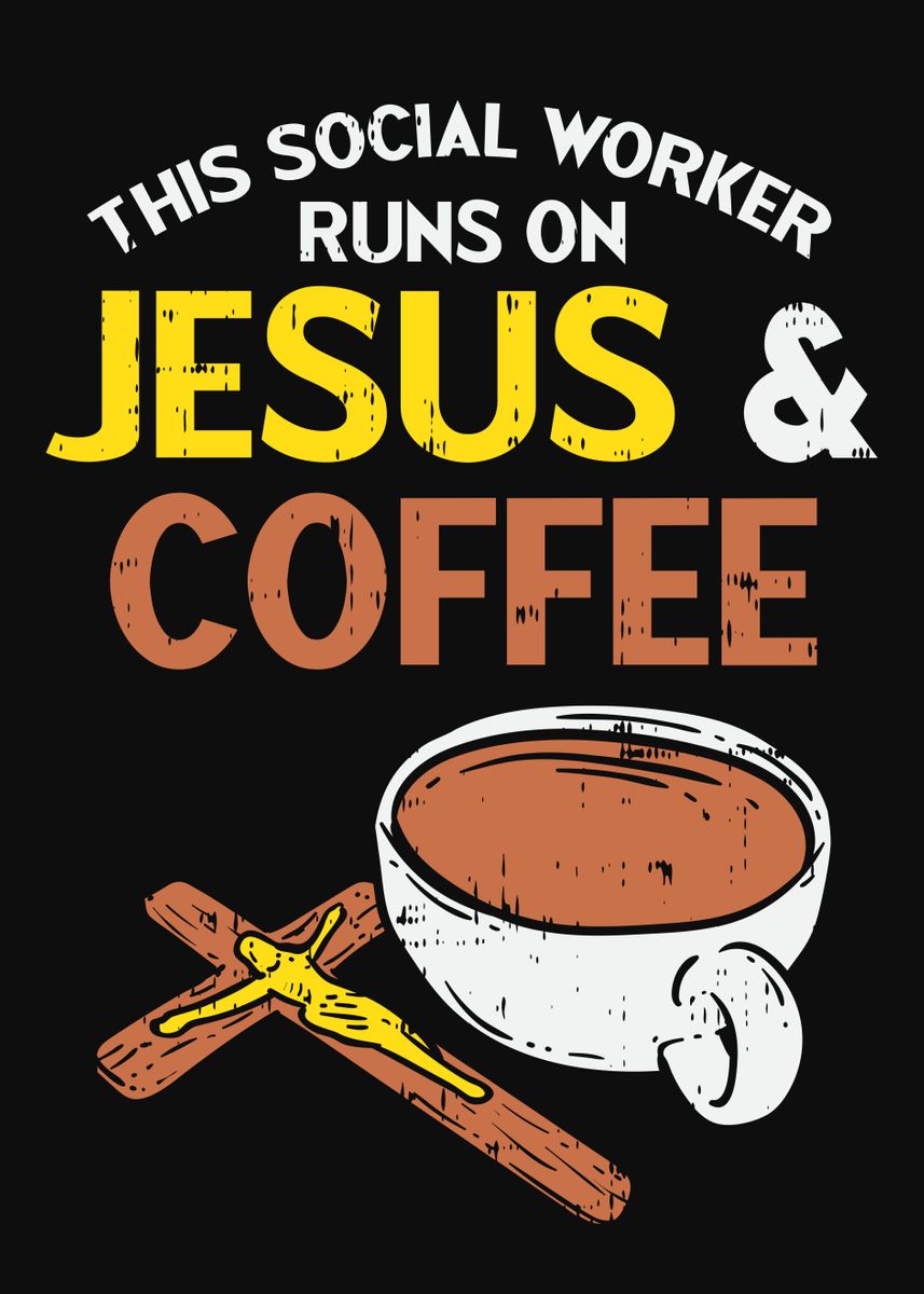 'Funny Social Worker Design' Poster, picture, metal print, paint by ...