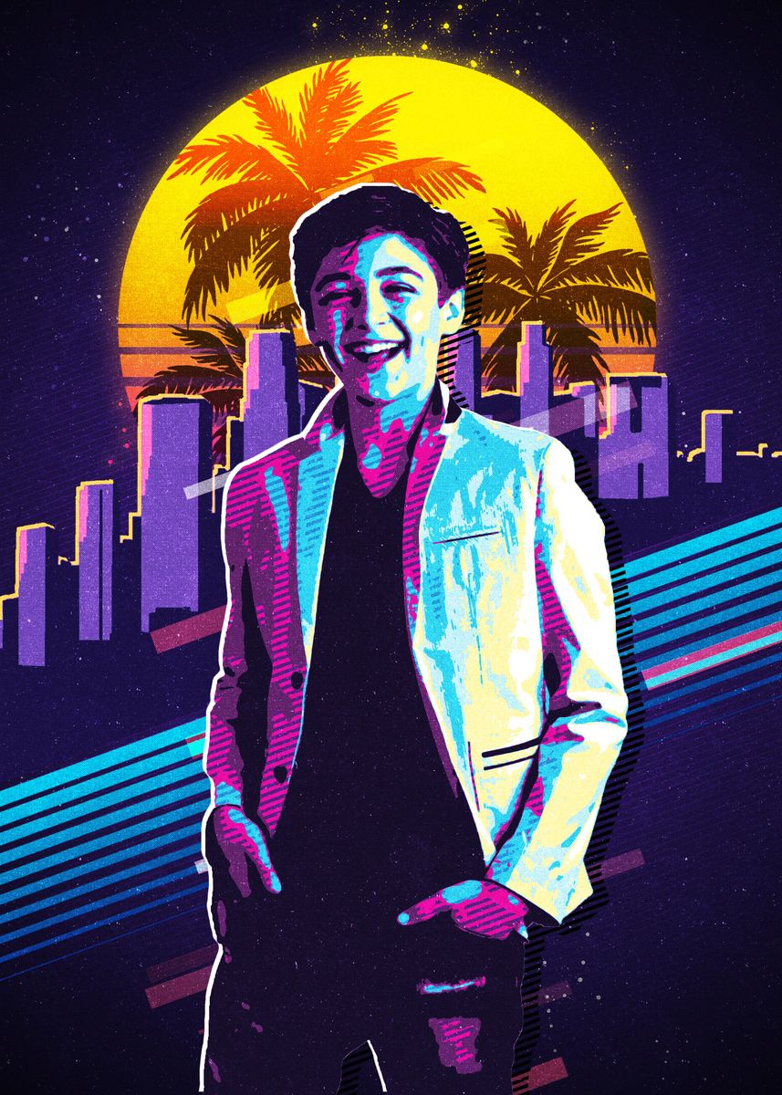 'Asher Angel 80s ' Poster, picture, metal print, paint by NiceAndBetter ...
