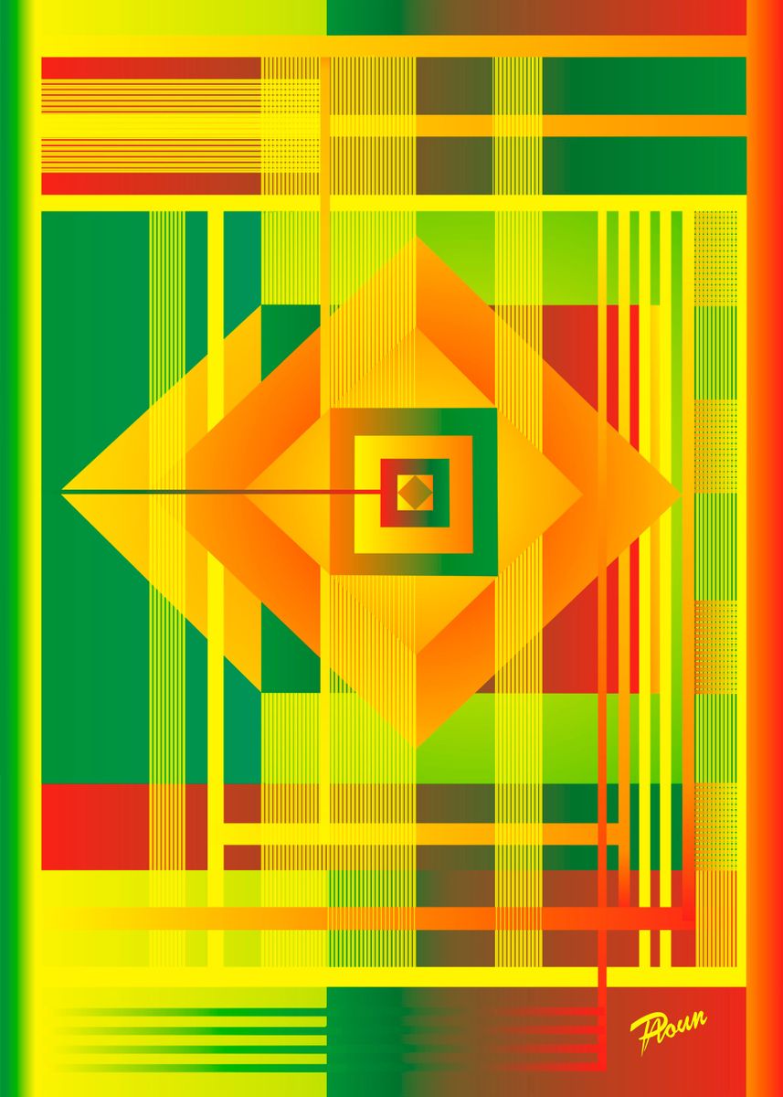 'Parallelism 5' Poster, picture, metal print, paint by Philippe Aoun ...