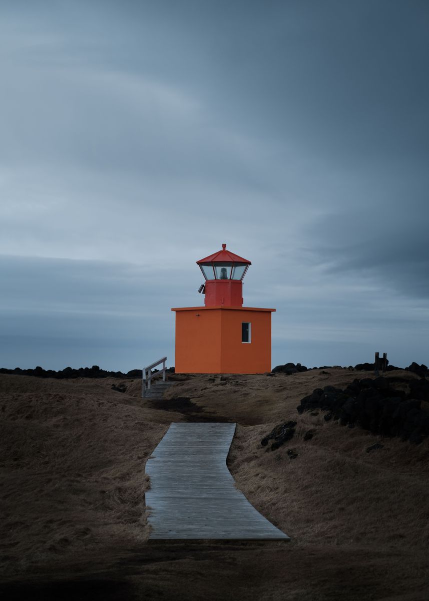 'Orange Lighthouse' Poster, picture, metal print, paint by Kyle Hsueh ...