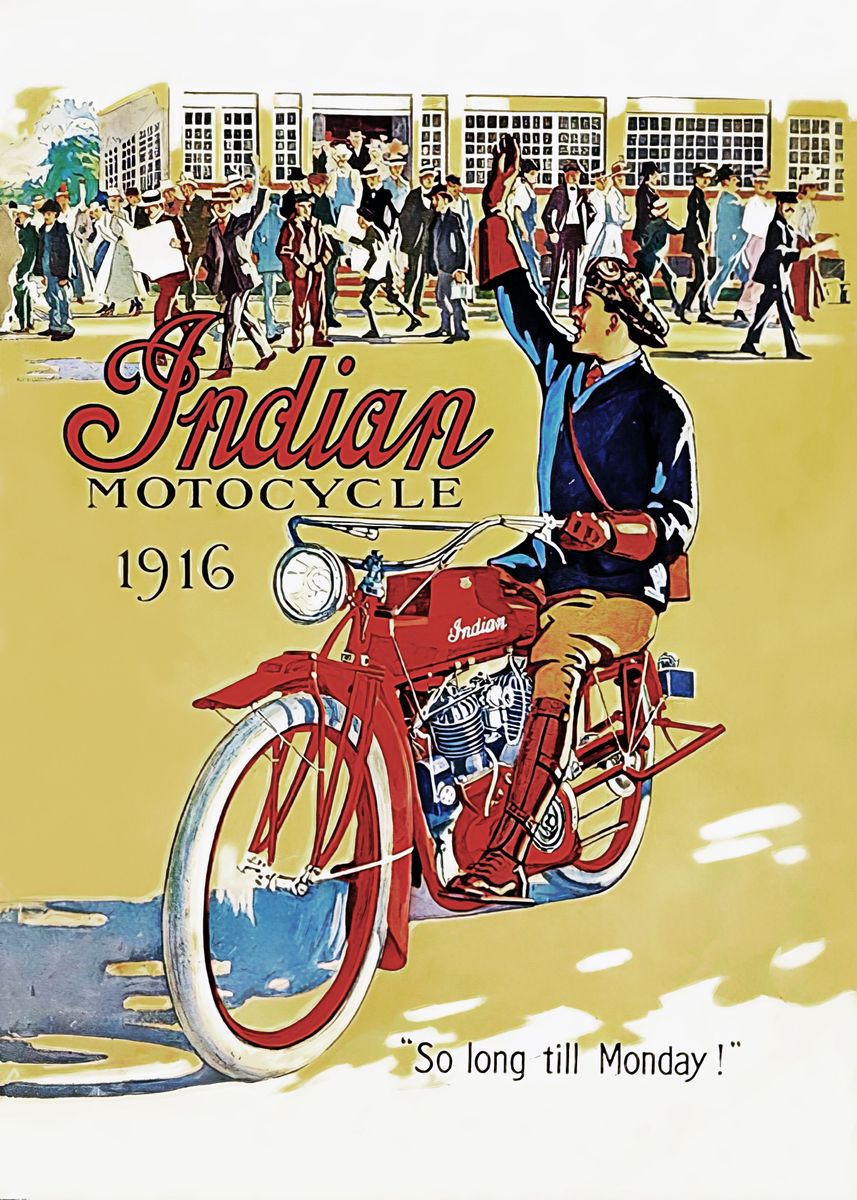 'Indian Motorcycle' Poster, picture, metal print, paint by SYMPHONY OF ...