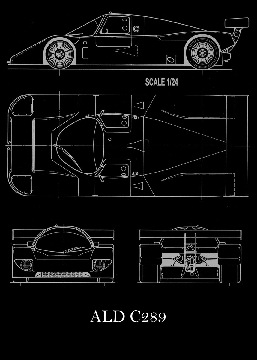 'ALD C289 Blueprint' Poster, picture, metal print, paint by B & W Arts ...