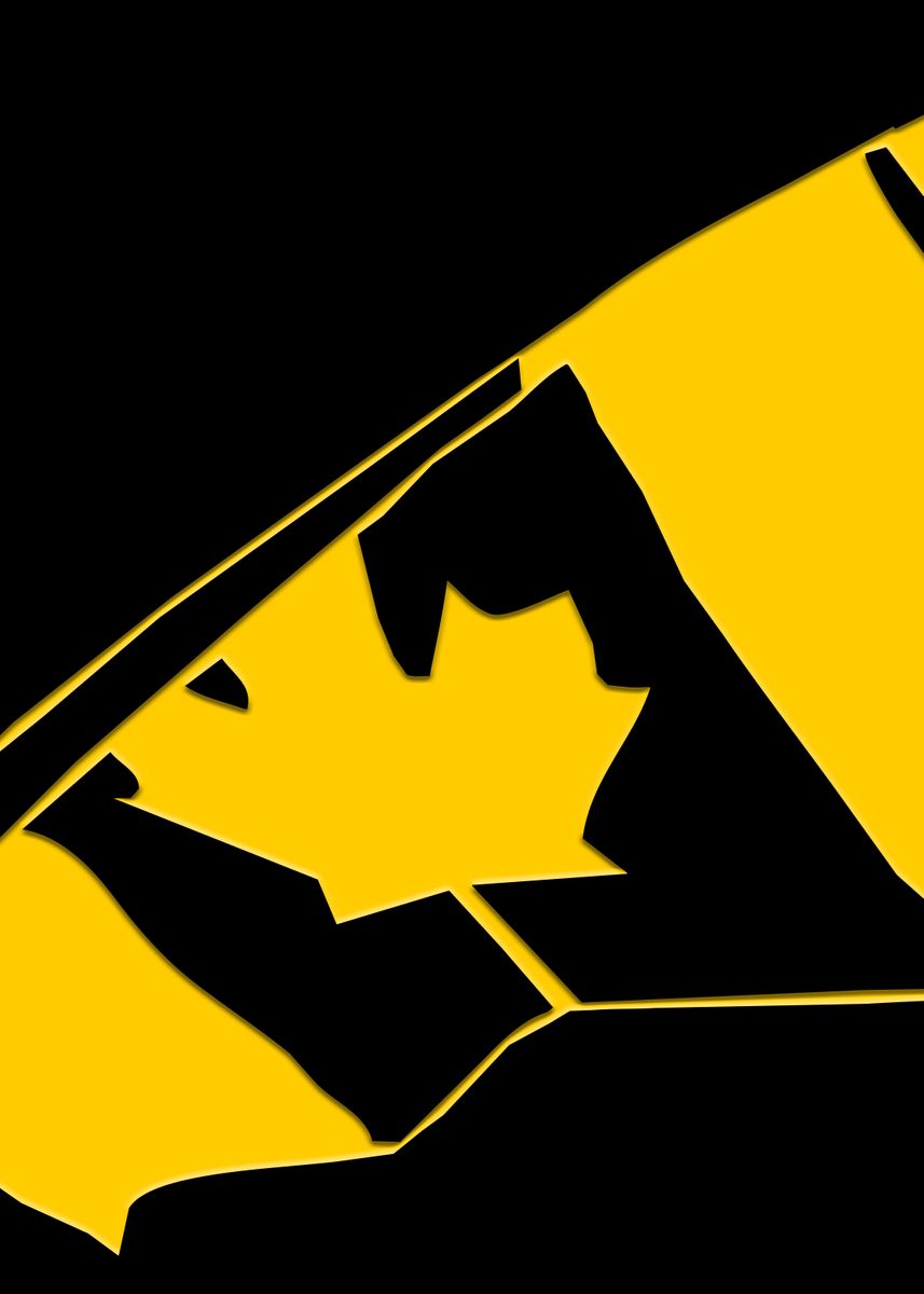 'Stylish Yellow Canada Flag' Poster, picture, metal print, paint by Art ...