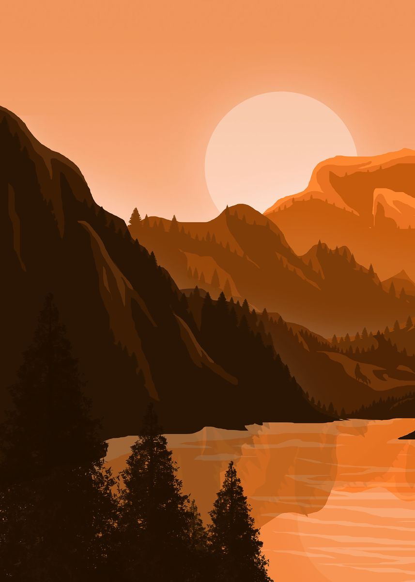 'Landscape Poster' Poster, picture, metal print, paint by MK Store ...