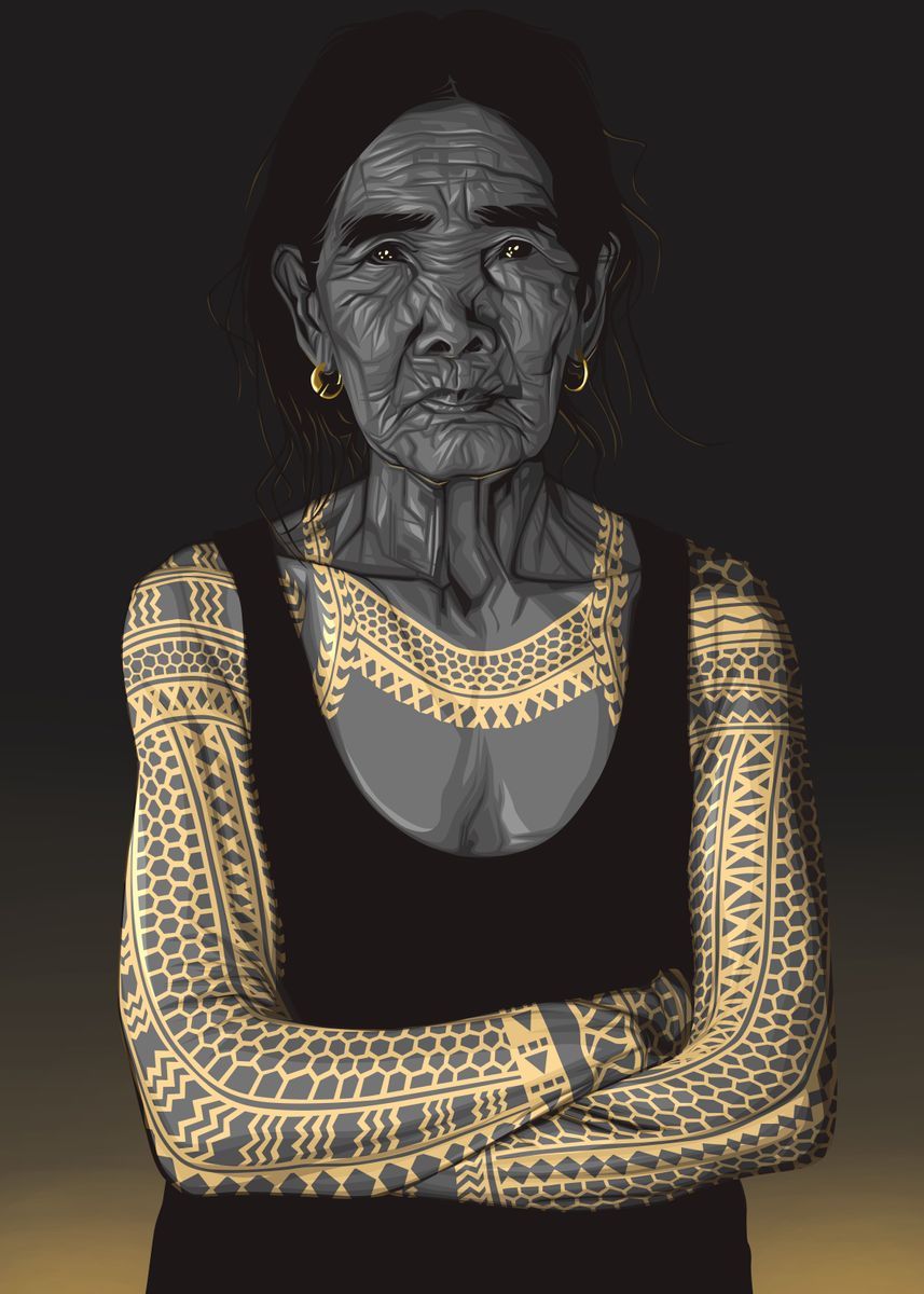 'Whang Od' Poster, picture, metal print, paint by Herbert Oteda | Displate