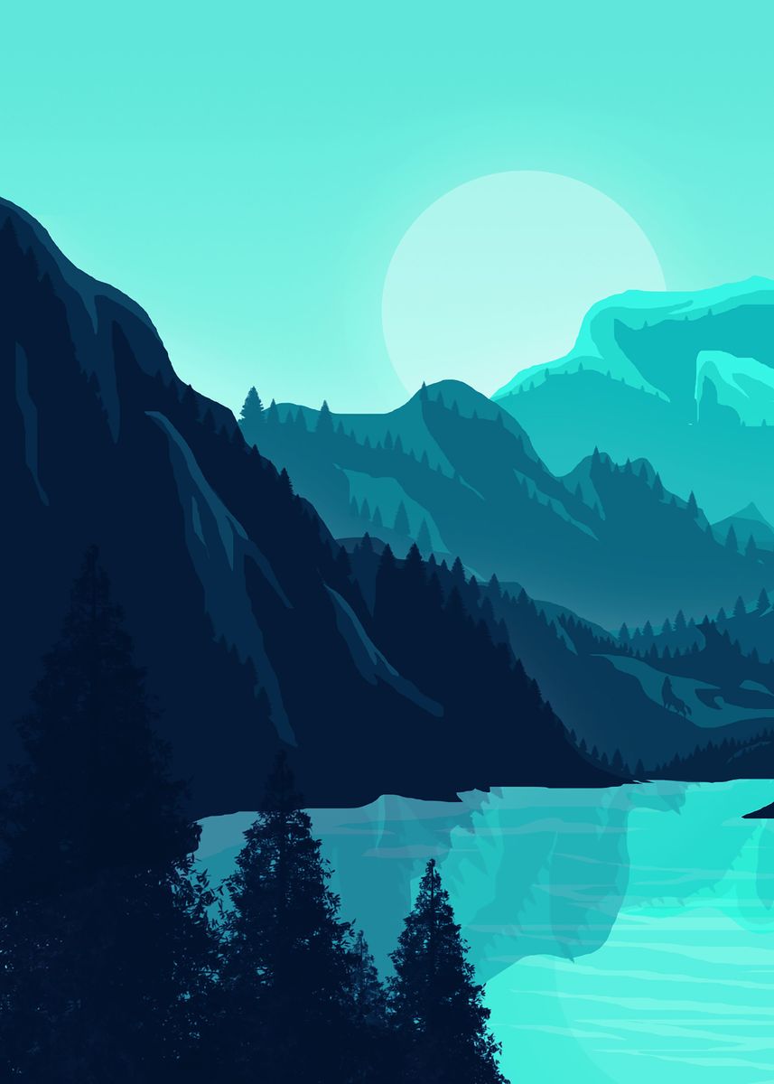 'Landscape Poster' Poster, picture, metal print, paint by MK Store ...