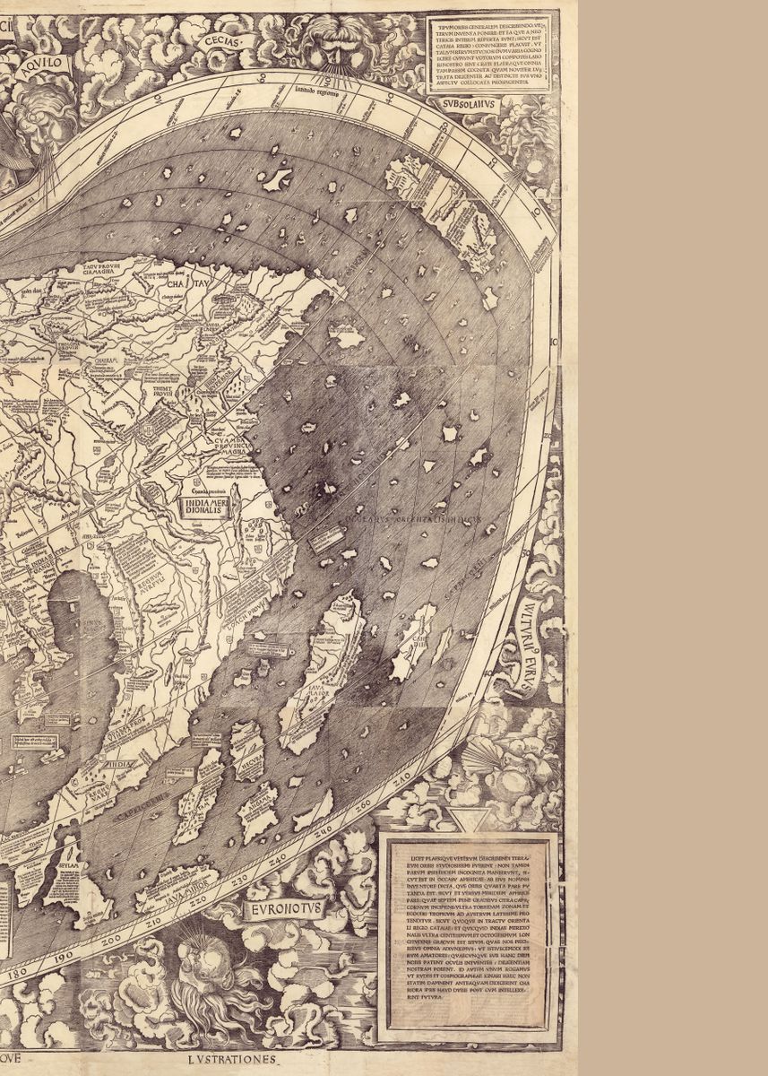 '3 of 3 First map w America' Poster, picture, metal print, paint by ...