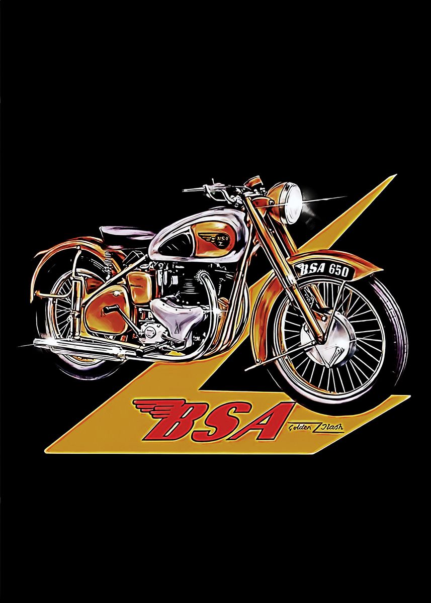 'Vintage BSA ' Poster, picture, metal print, paint by SYMPHONY OF ...