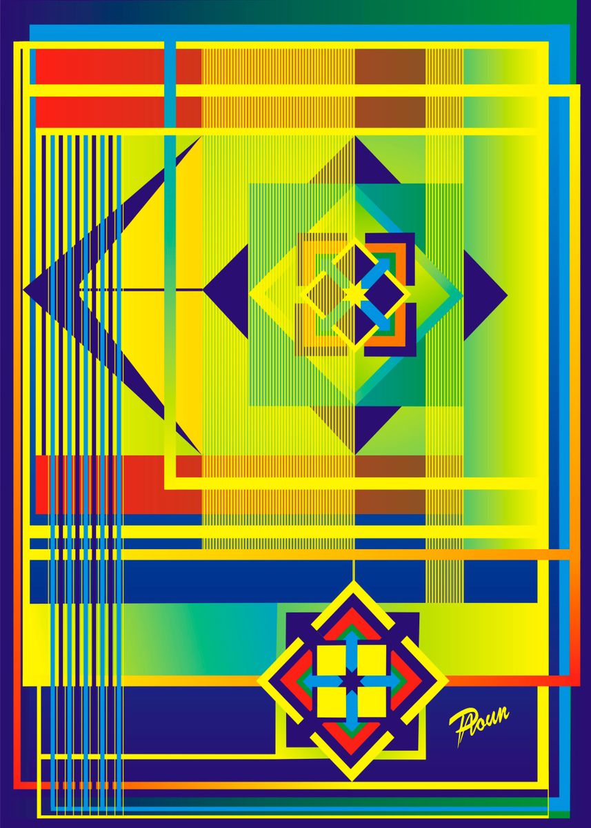 'Parallelism 6' Poster, picture, metal print, paint by Philippe Aoun ...