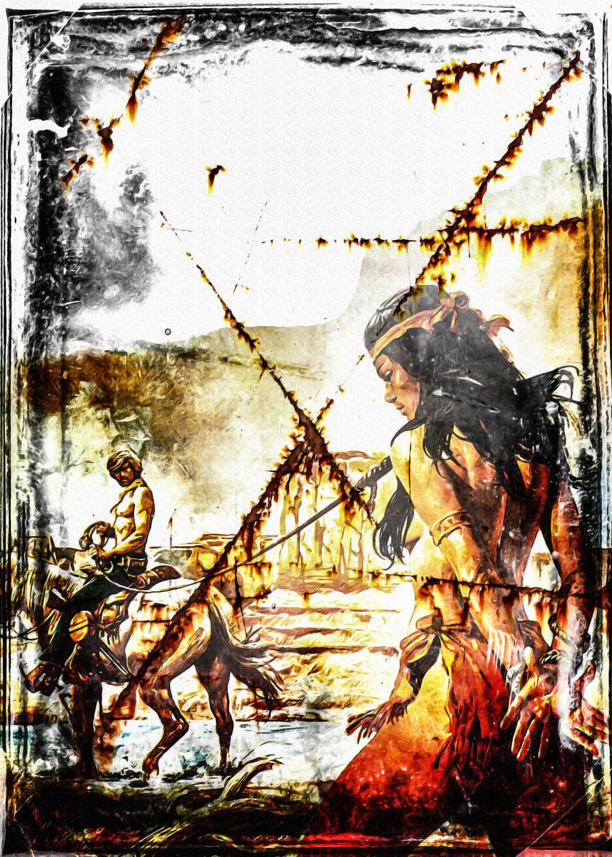 'Apache Woman ' Poster, picture, metal print, paint by Kaye Luca | Displate