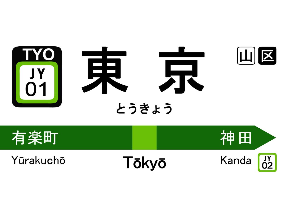 'tokyo japan train sign' Poster by Project X | Displate