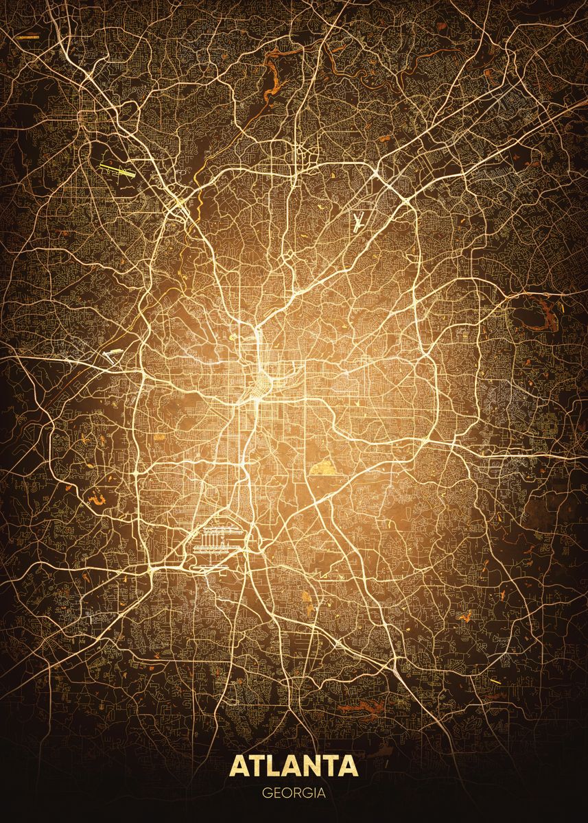 'Atlanta Georgia' Poster, picture, metal print, paint by SplashDesign ...