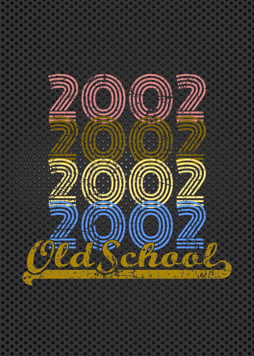 'Cool Old School 2002 Gift' Poster, picture, metal print, paint by ...