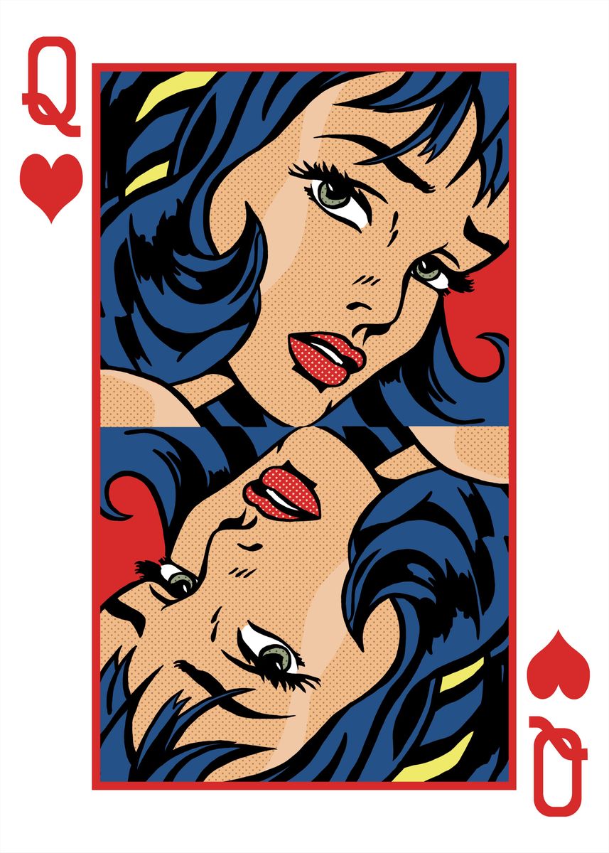 'Queen Card' Poster, picture, metal print, paint by max salkov | Displate