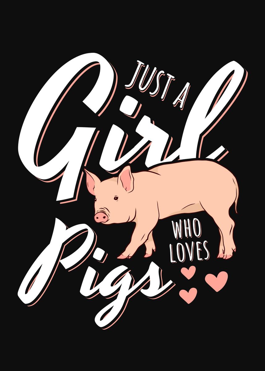 ' Pig Lover Farm Girl ' Poster by Marcel Doll | Displate