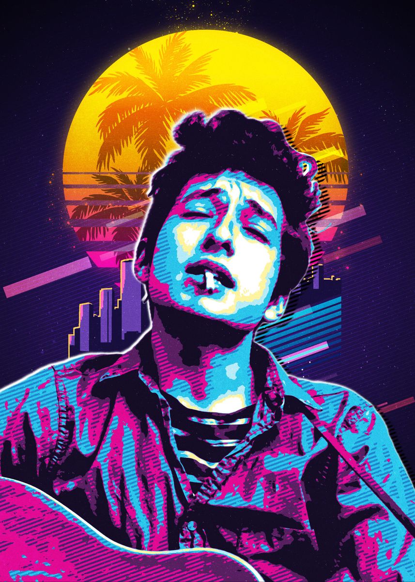 'Bob Dylan 80s 1' Poster, picture, metal print, paint by DK Artwork ...