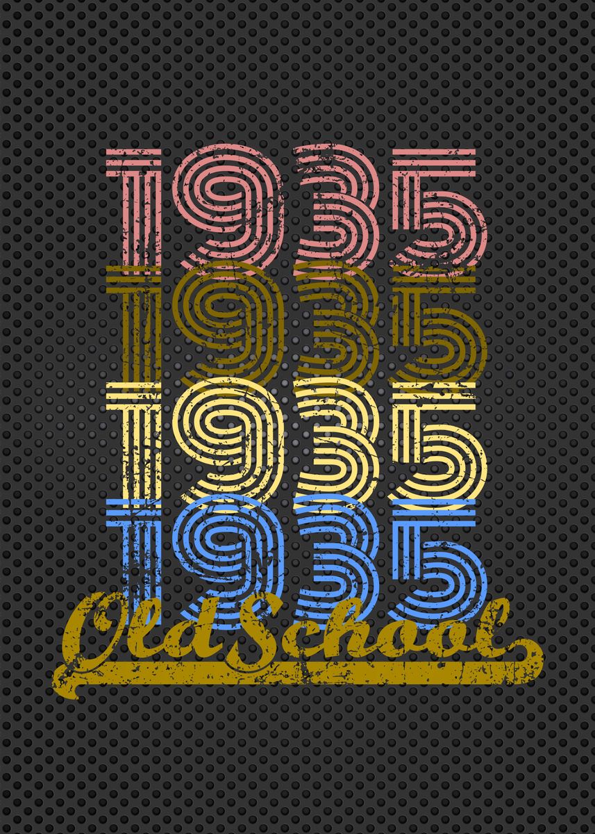 'Cool Old School 1935 Gift' Poster by Smiling Nerd | Displate