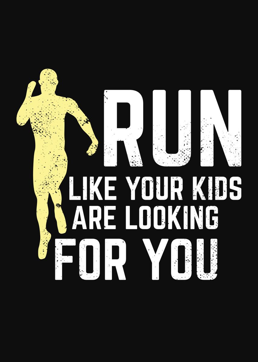 'Run Marathon Runner Design' Poster, picture, metal print, paint by ...