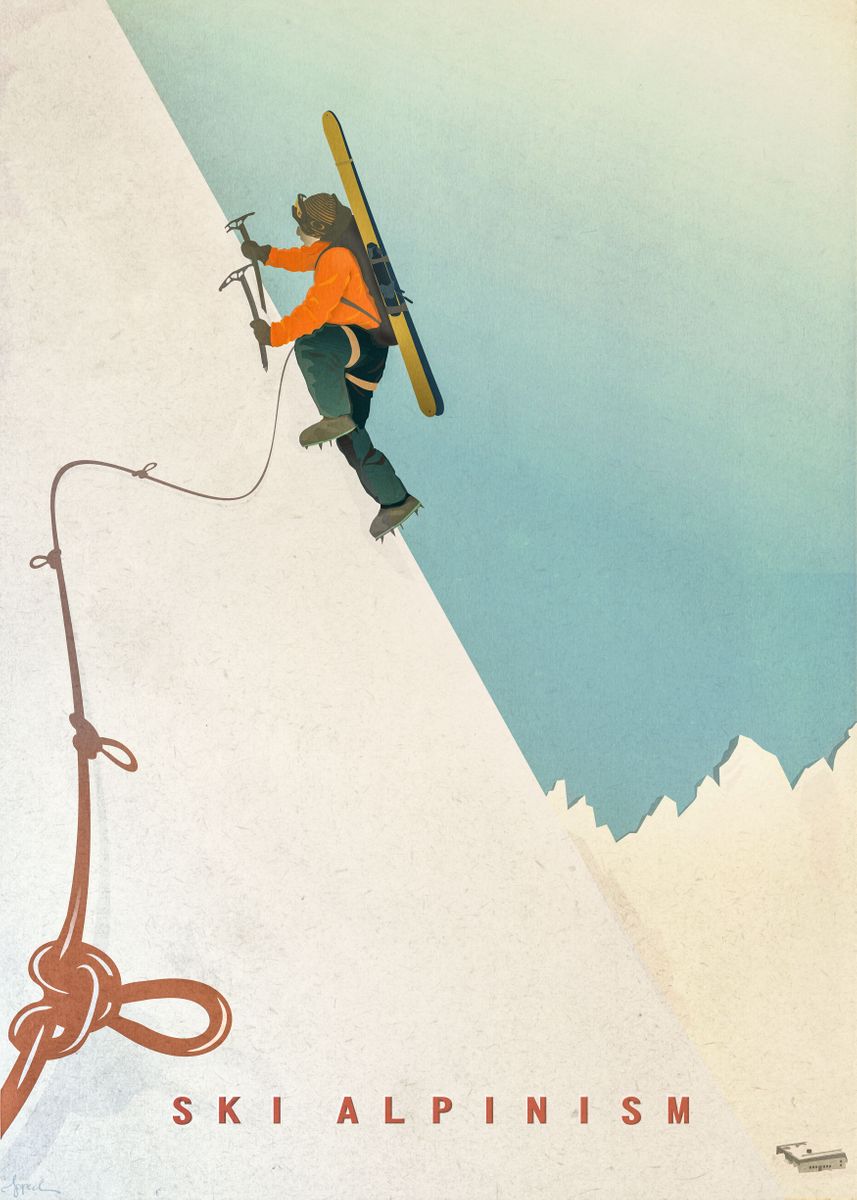 'Ski Alpinism' Poster, picture, metal print, paint by Poster Noster by ...