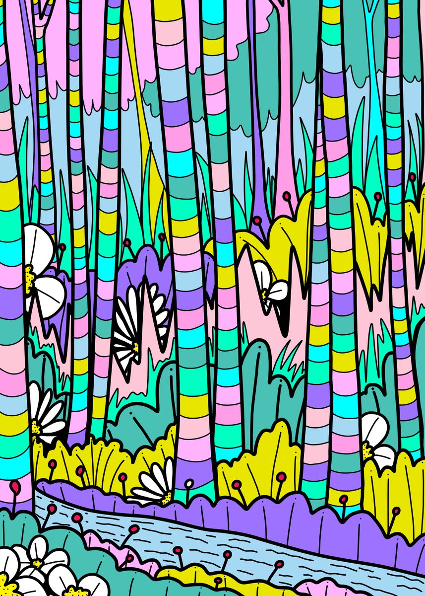 'The pastel forest ' Poster by Steve Wade | Displate