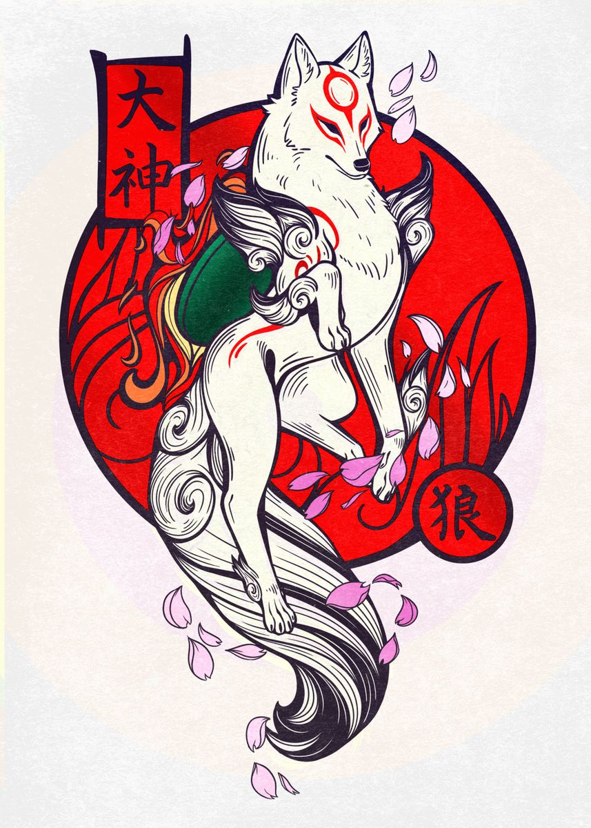 'White Wolf God' Poster, picture, metal print, paint by Venetia Jackson ...