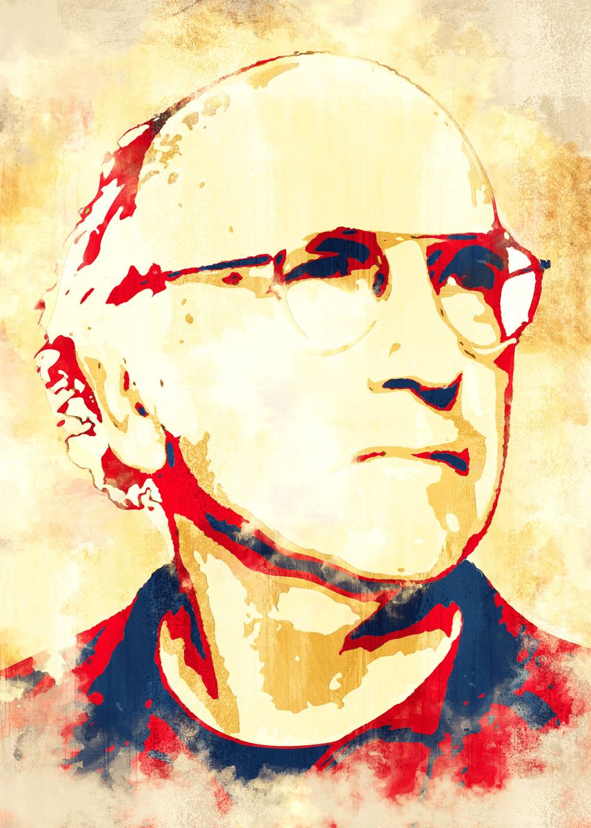 'Larry David' Poster, picture, metal print, paint by Filip Hellman ...