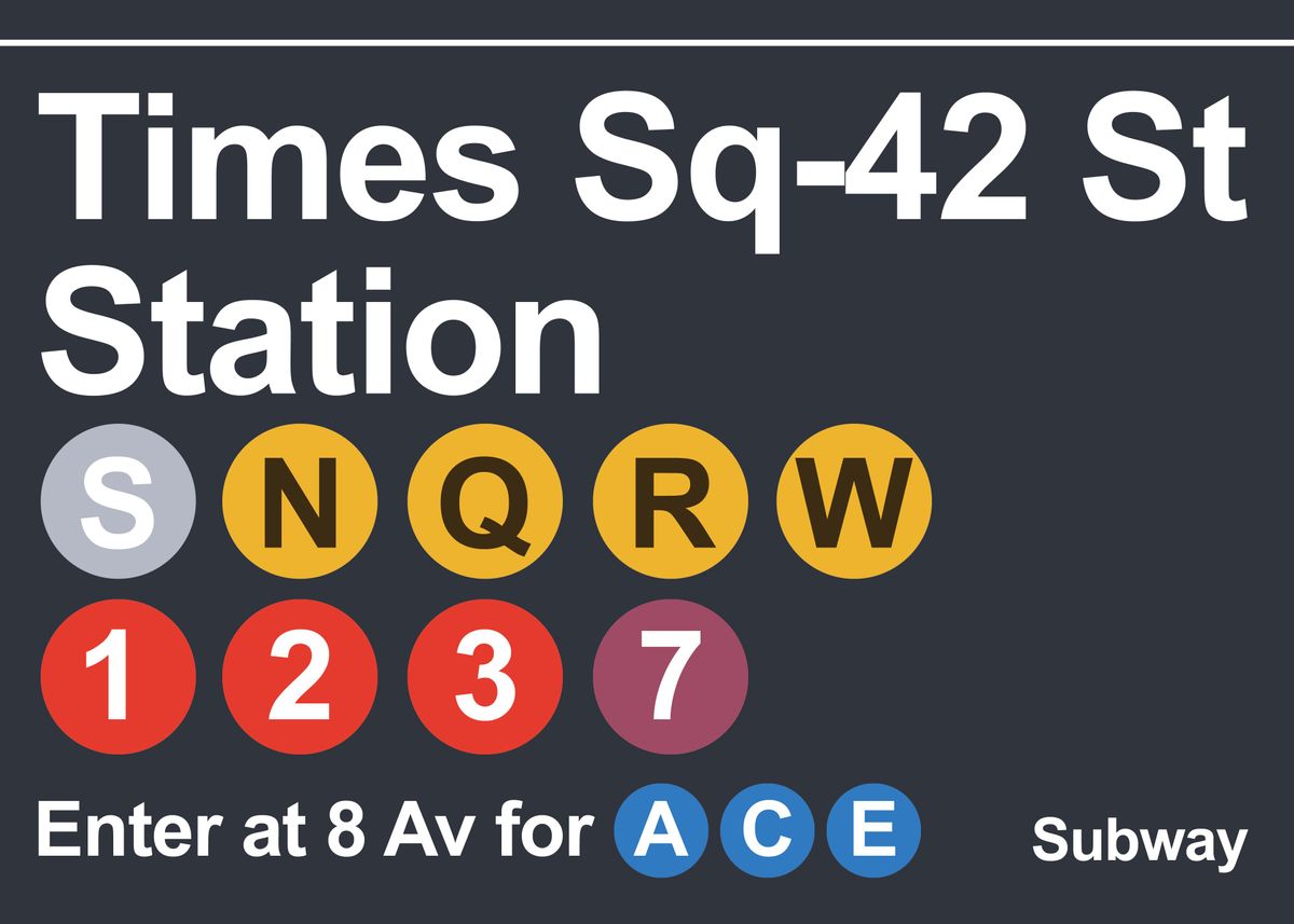 'new york subway sign' Poster by Project X | Displate