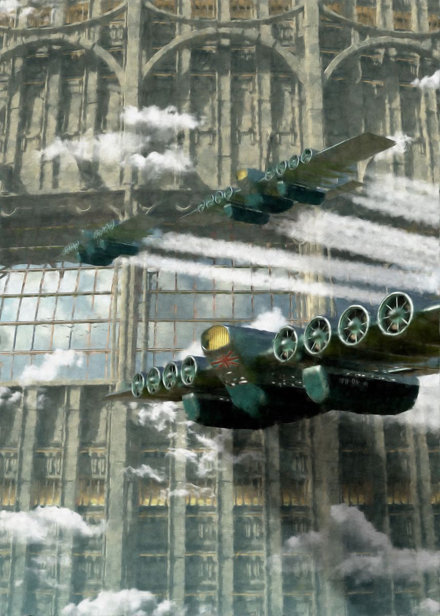 'Flying fortress' Poster, picture, metal print, paint by Luca Comoli ...