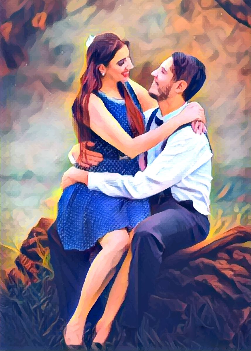 'Beautiful Blue Love' Poster, picture, metal print, paint by Rozi Art ...