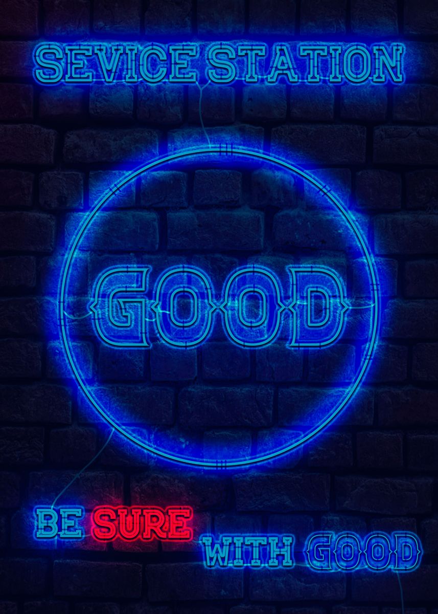 'Good Service Station' Poster, picture, metal print, paint by Don Shop ...