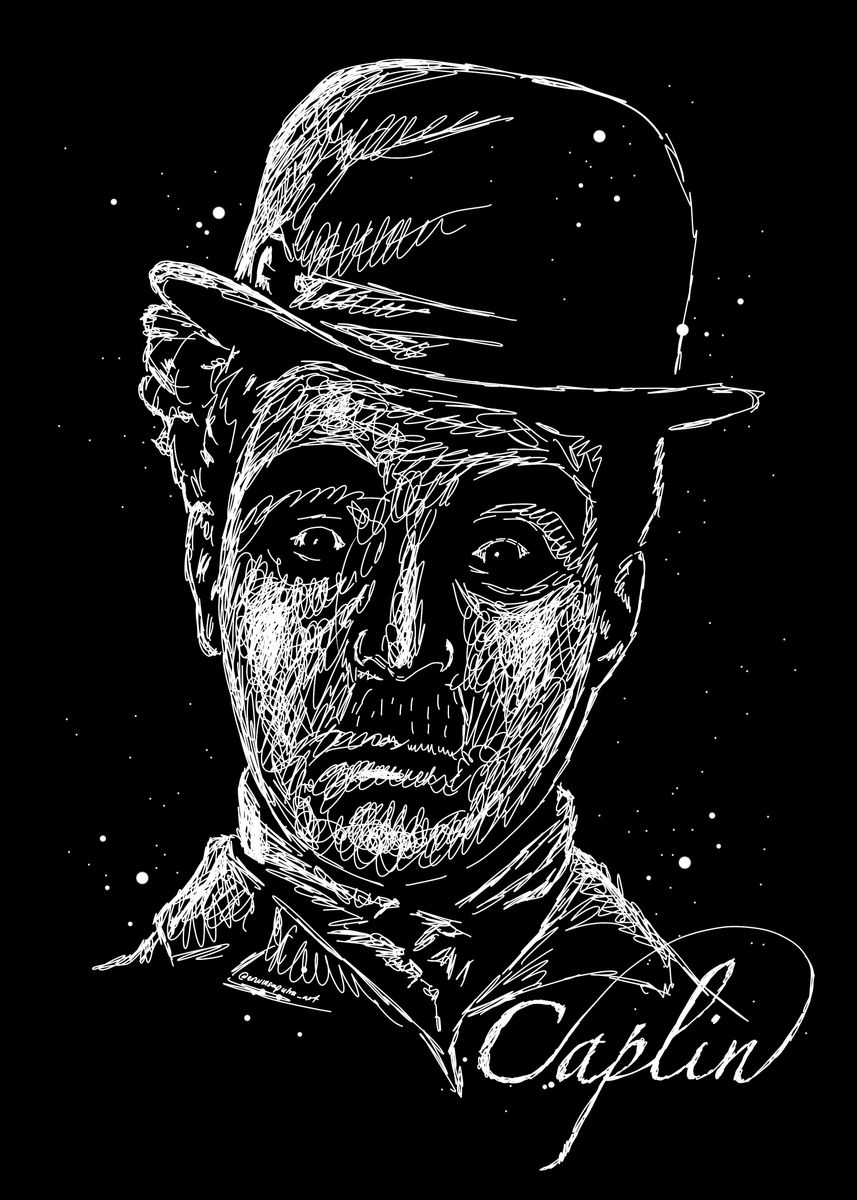 'Comedy Charlie Caplin Art' Poster, picture, metal print, paint by ...