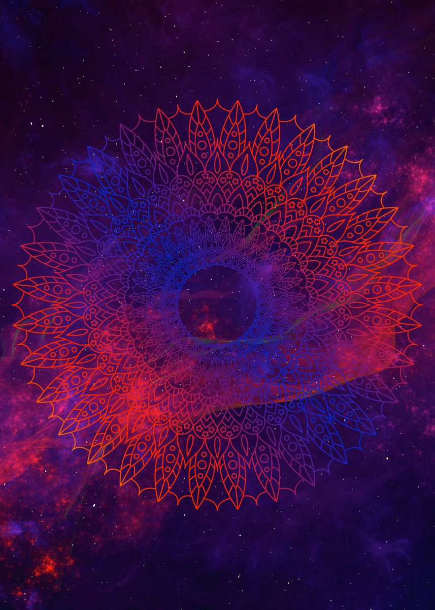 'Cosmic mandala 5' Poster, picture, metal print, paint by Synthwave ...