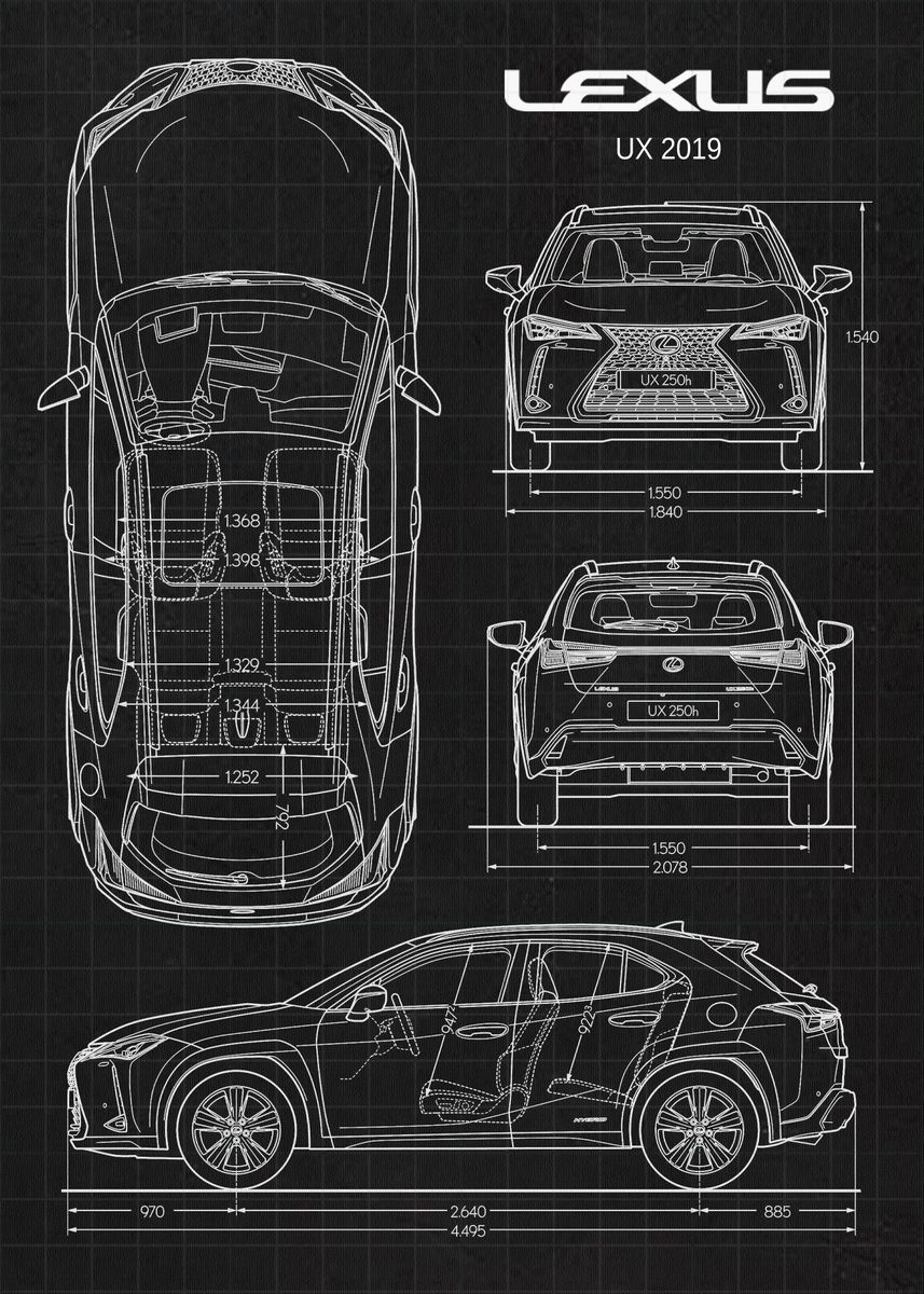 'Lexus UX 2019' Poster, picture, metal print, paint by DAVID CARL ...