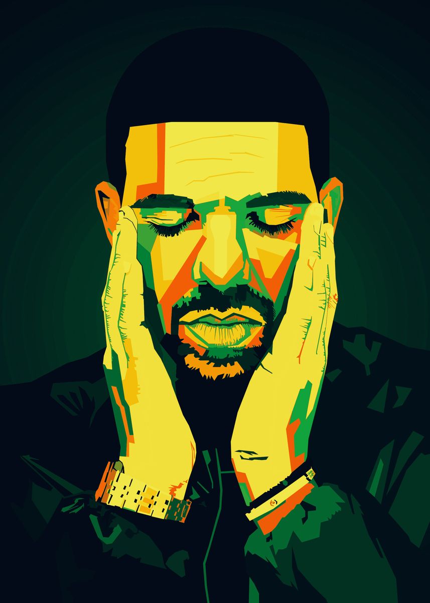 'Drake Rapper' Poster, picture, metal print, paint by NGUYEN DINH LONG ...