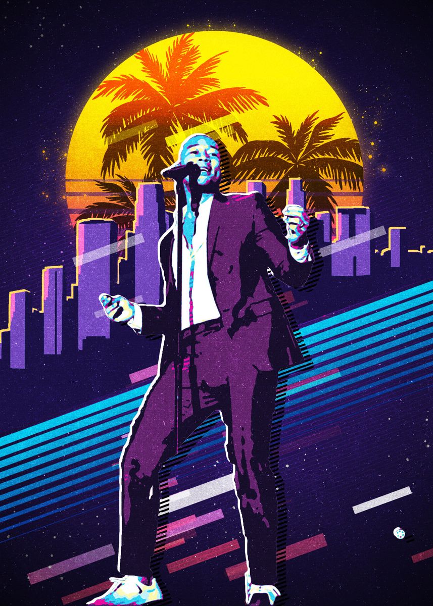 'John Legend retro' Poster, picture, metal print, paint by ...