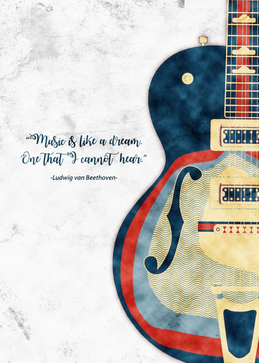 'guitar quote' Poster, picture, metal print, paint by Izmo Scribbles ...