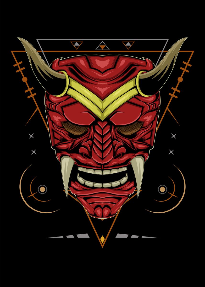 'red devil illustration' Poster by Agora std | Displate