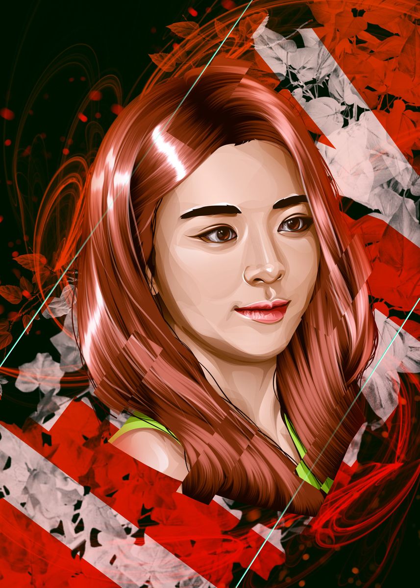 'itzy yuna' Poster, picture, metal print, paint by Benzon | Displate