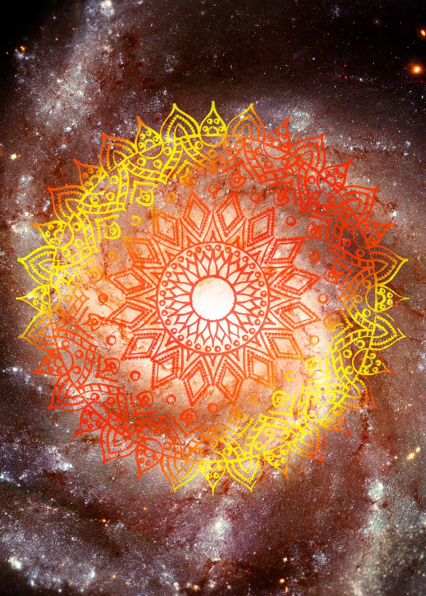 'Cosmic space mandala 2' Poster, picture, metal print, paint by ...