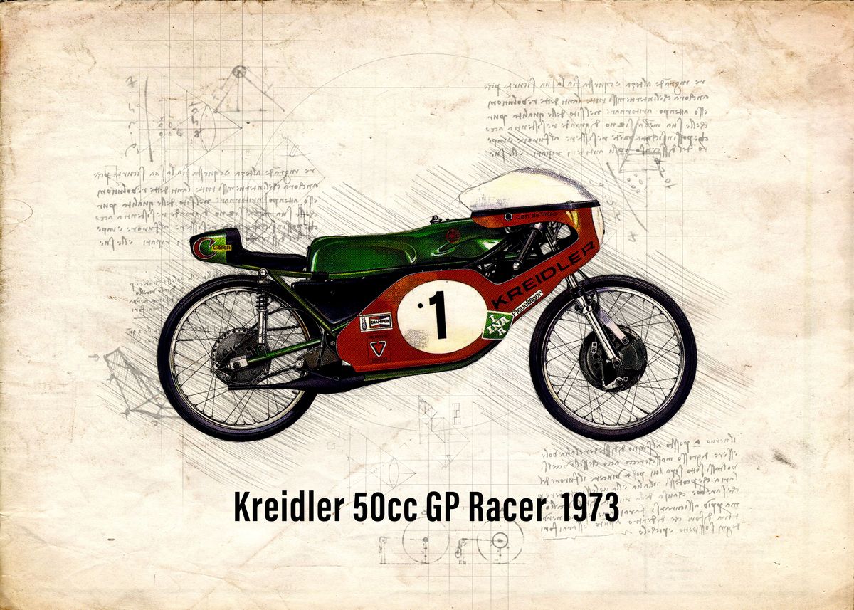 'Kreidler 50cc GP Racer 197' Poster by Lee Rocks | Displate