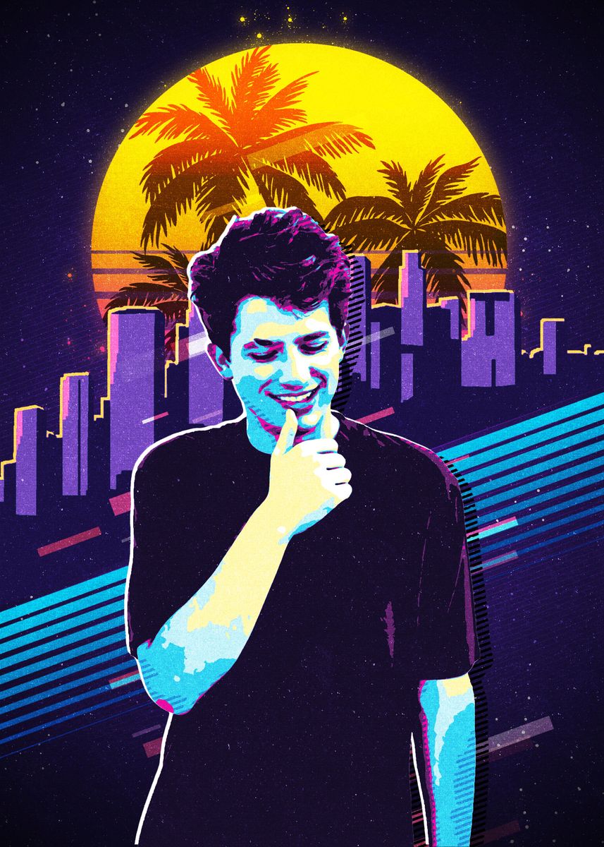 'charlie puth retro 80s' Poster, picture, metal print, paint by ...