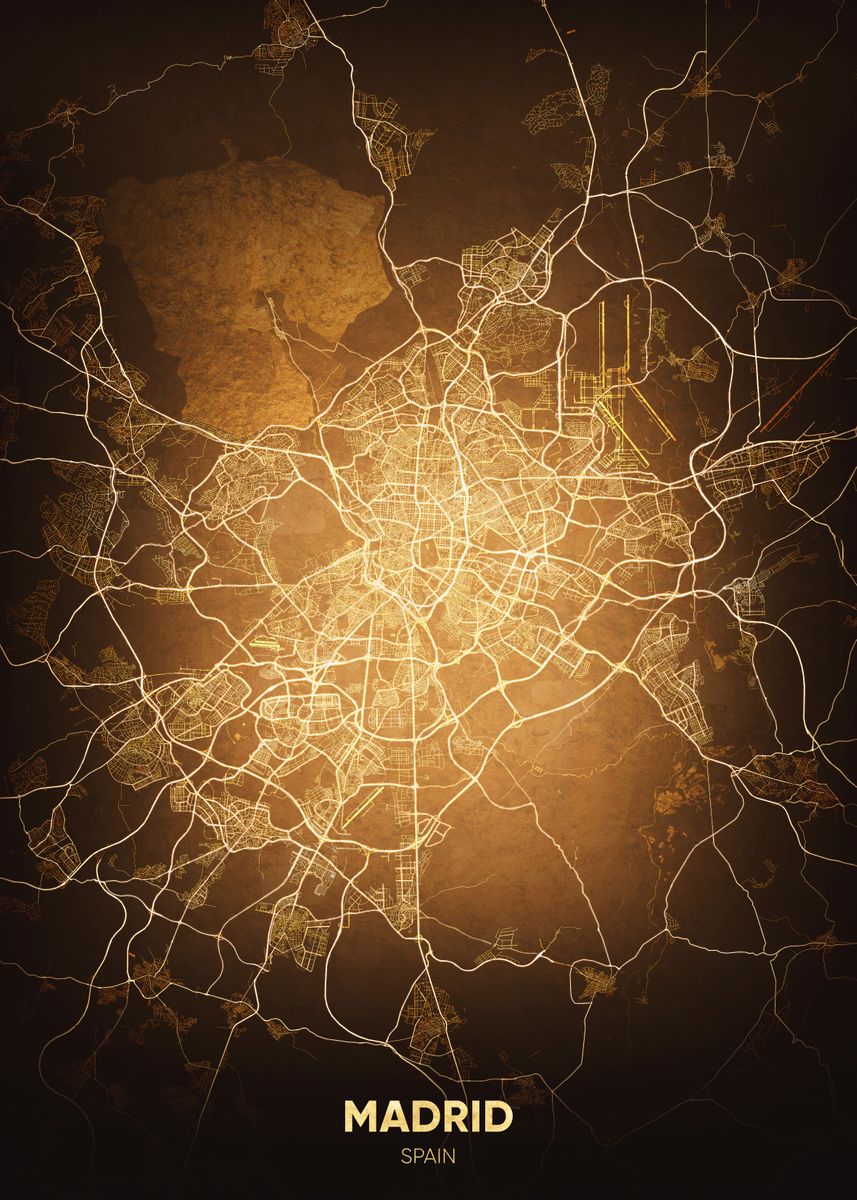 'madrid Spain' Poster, picture, metal print, paint by SplashDesign ...