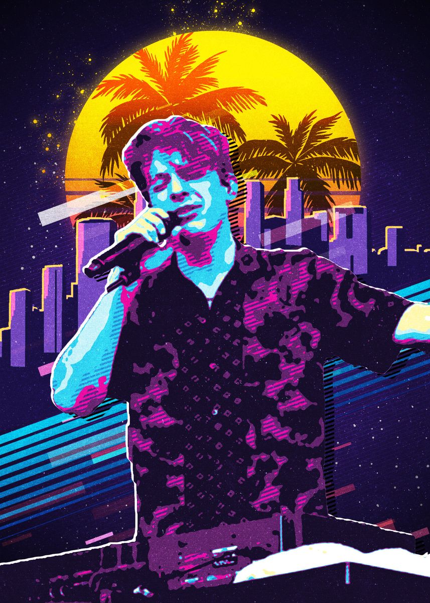 'charlie puth retro ' Poster, picture, metal print, paint by ...